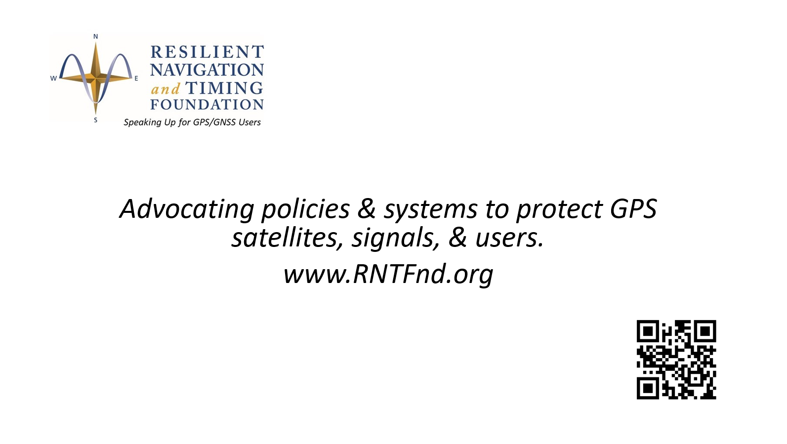 Dana Goward President And Director Resilient Navigation And Timing Rnt Foundation Us